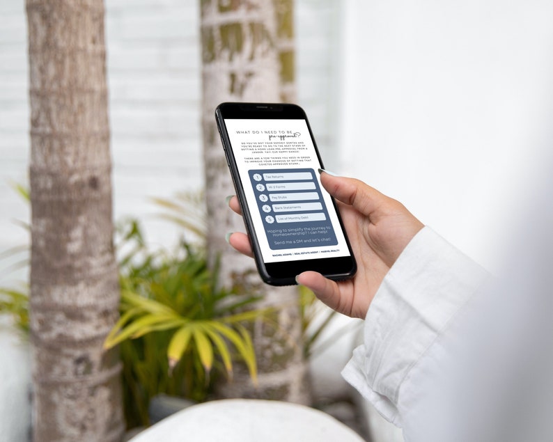 Textable Pre Approved Checklist Mobile Pre Approval - Etsy
