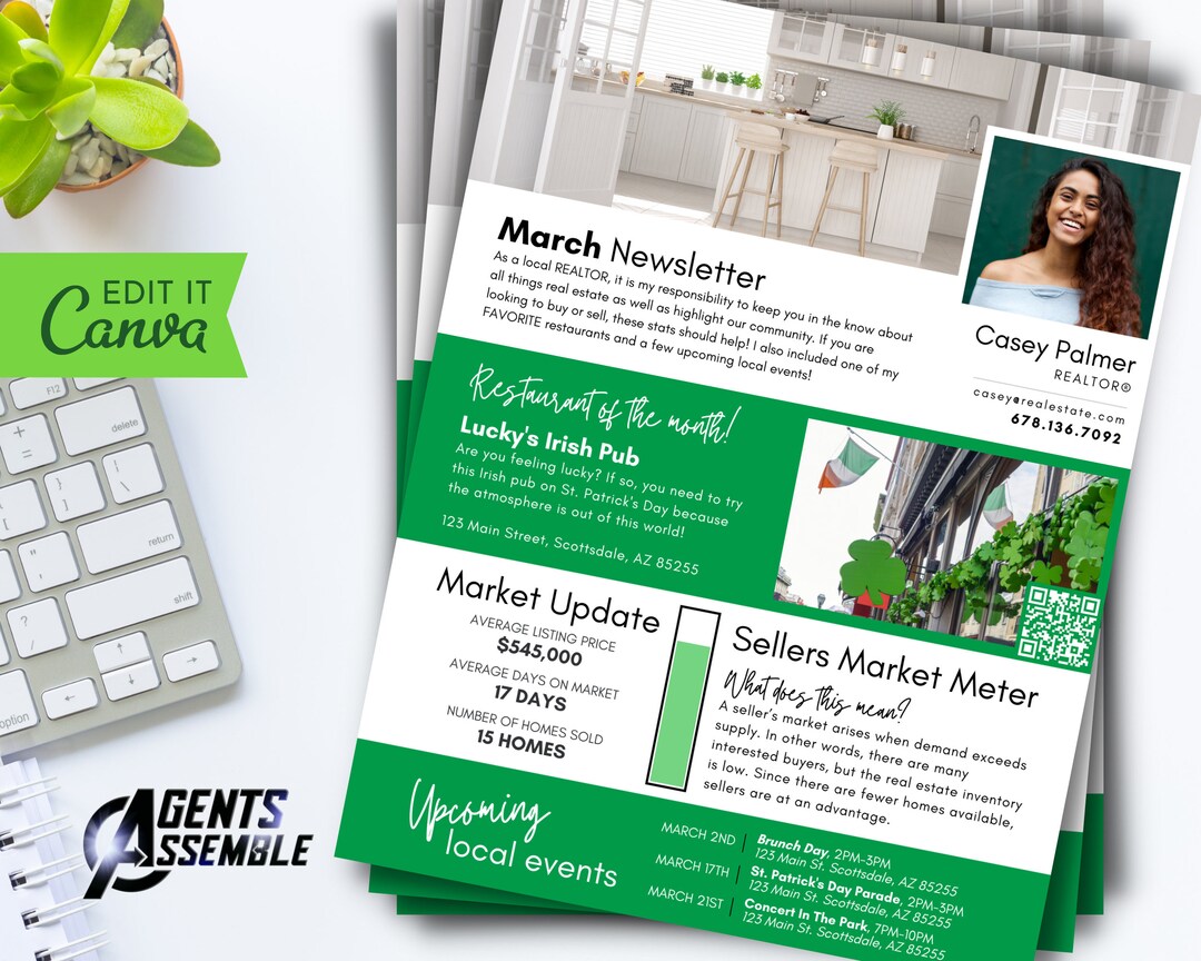 March Real Estate Newsletter: Spring Realtor Marketing (canva Template ...