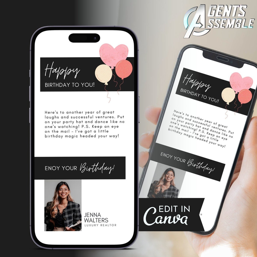 Realtor Birthday Text Template Client Appreciation Message Editable ...