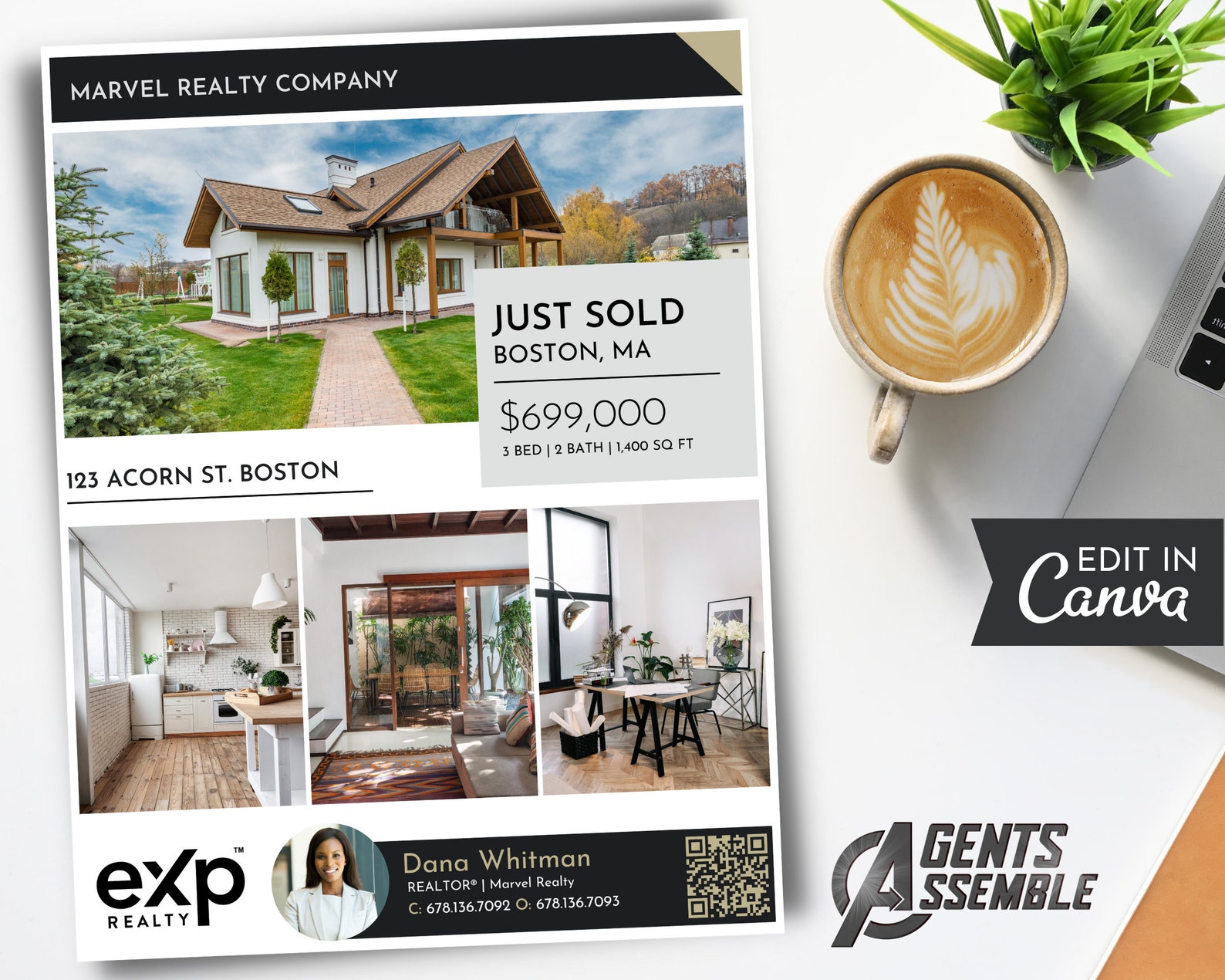Real Estate Just Sold Flyer Template Realtor Marketing Real - Etsy