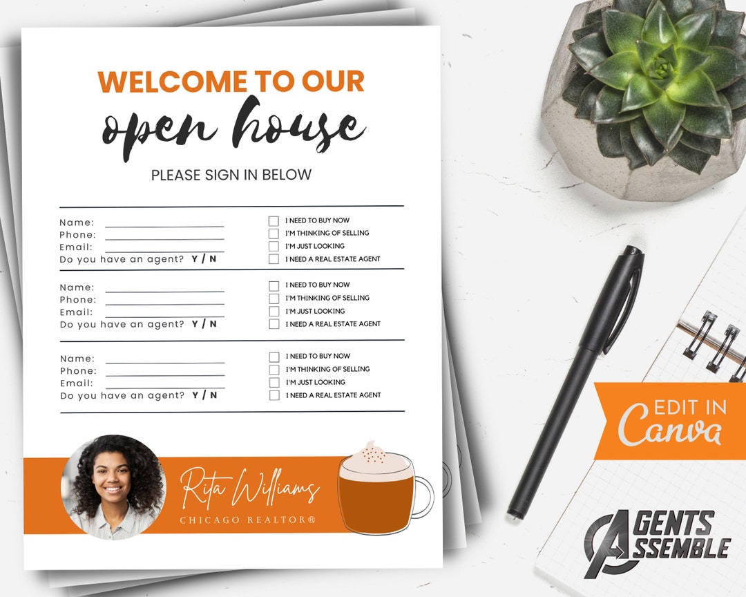 Real Estate Fall Open House Sign In, Realtor Fall Marketing, Fall Open ...