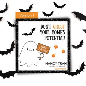 Halloween Realtor Pop by Tag Template Spooky Real Estate Marketing ...