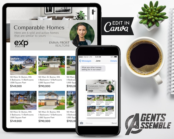 Digital Comparable Homes Report Real Estate CMA Comparative - Etsy