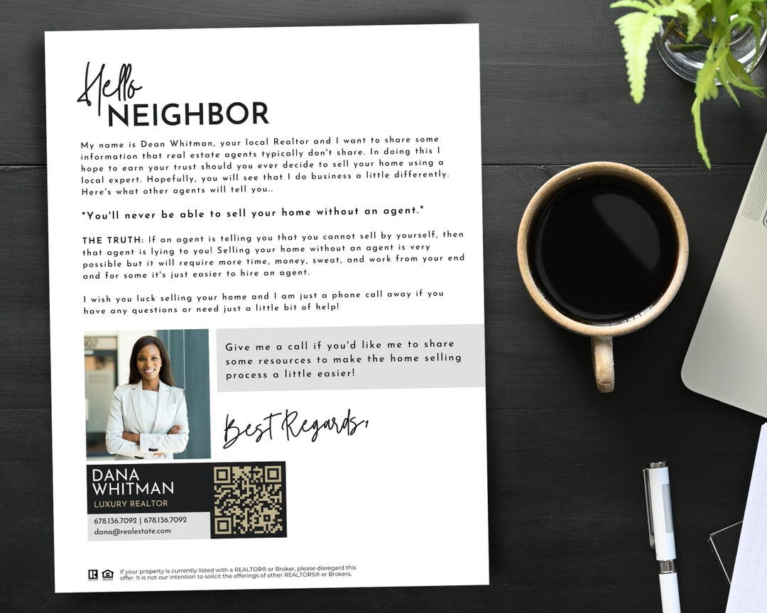 FSBO Prospecting Letter: Real Estate Marketing Template (canva Download ...