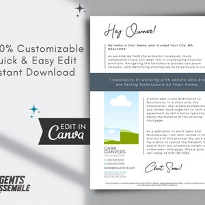 Real Estate Pre Foreclosure Letter Template: Canva Marketing (instant ...