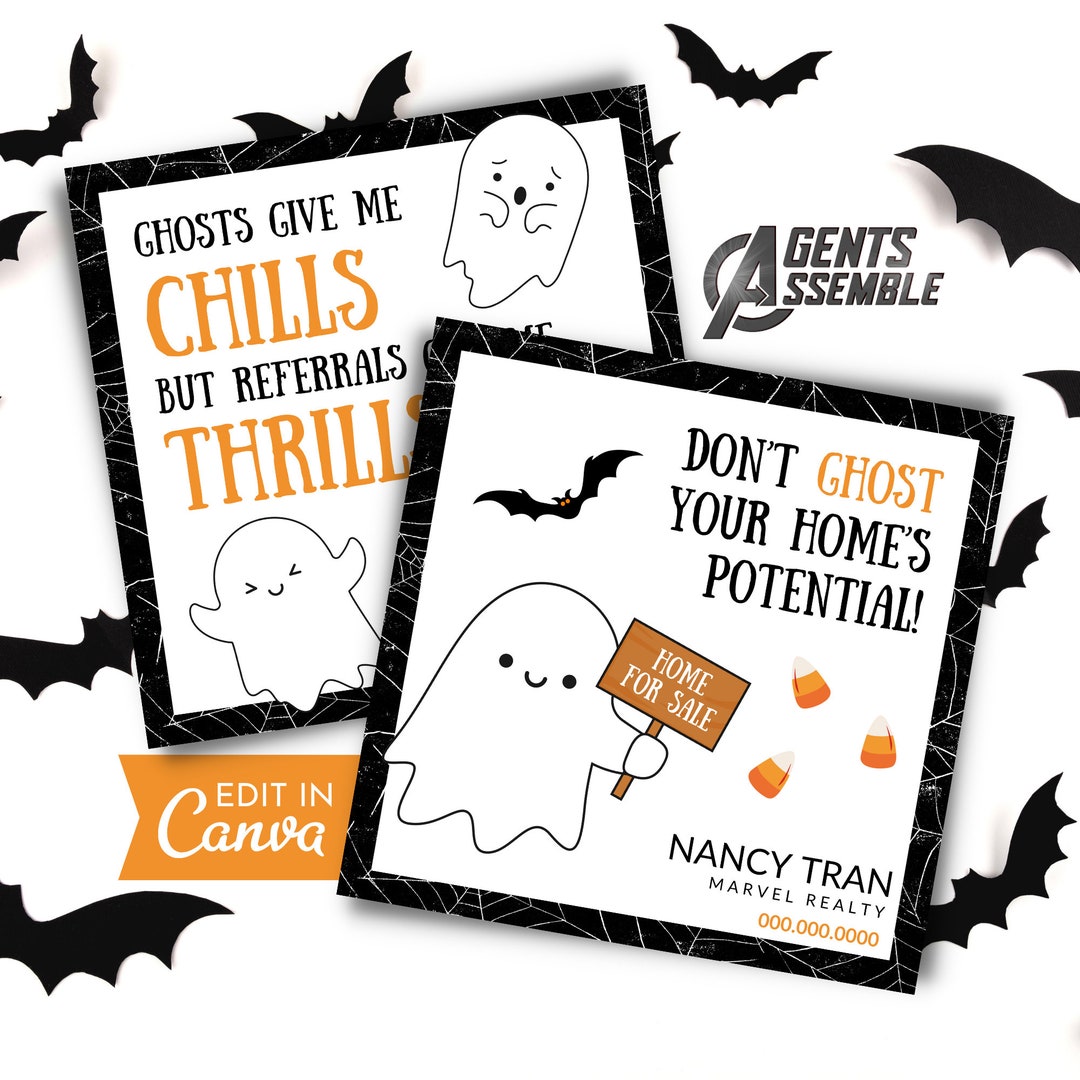 Halloween Realtor Pop by Tag Template Spooky Real Estate Marketing ...