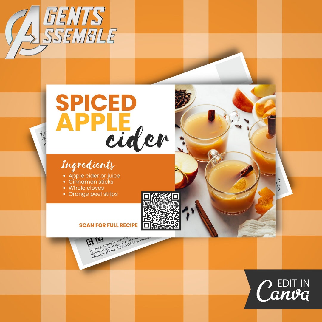 Fall Real Estate Recipe Postcard, Autumn Real Estate Marketing, Real ...