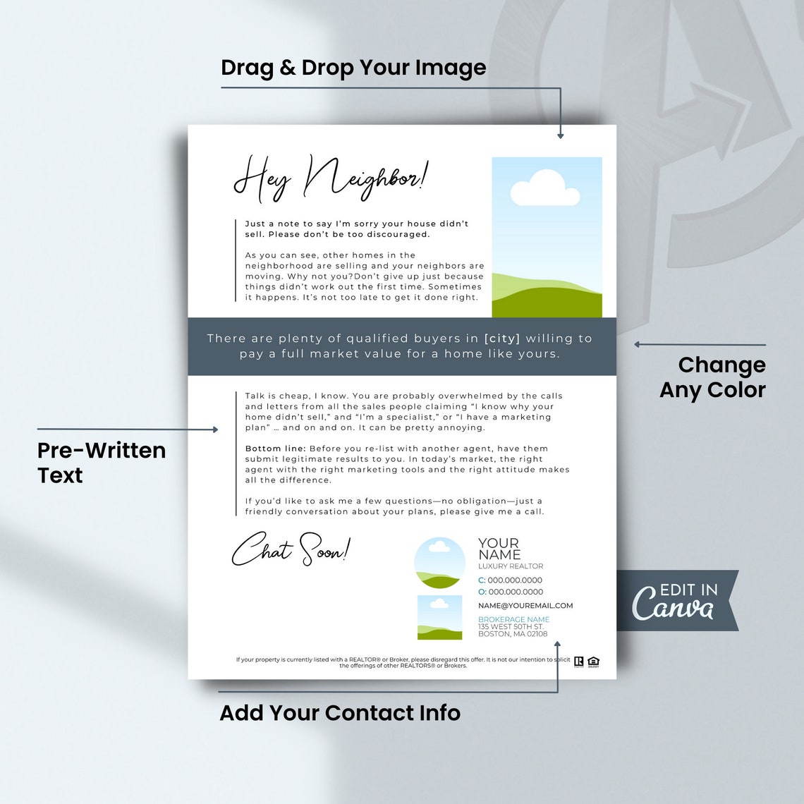 Expired Listing Letter Template for Real Estate Agents Seller Lead ...