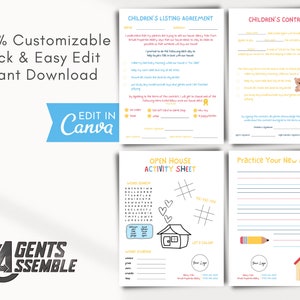 Kids Activity Bundle, Kids Real Estate, Children's Listing Agreement ...