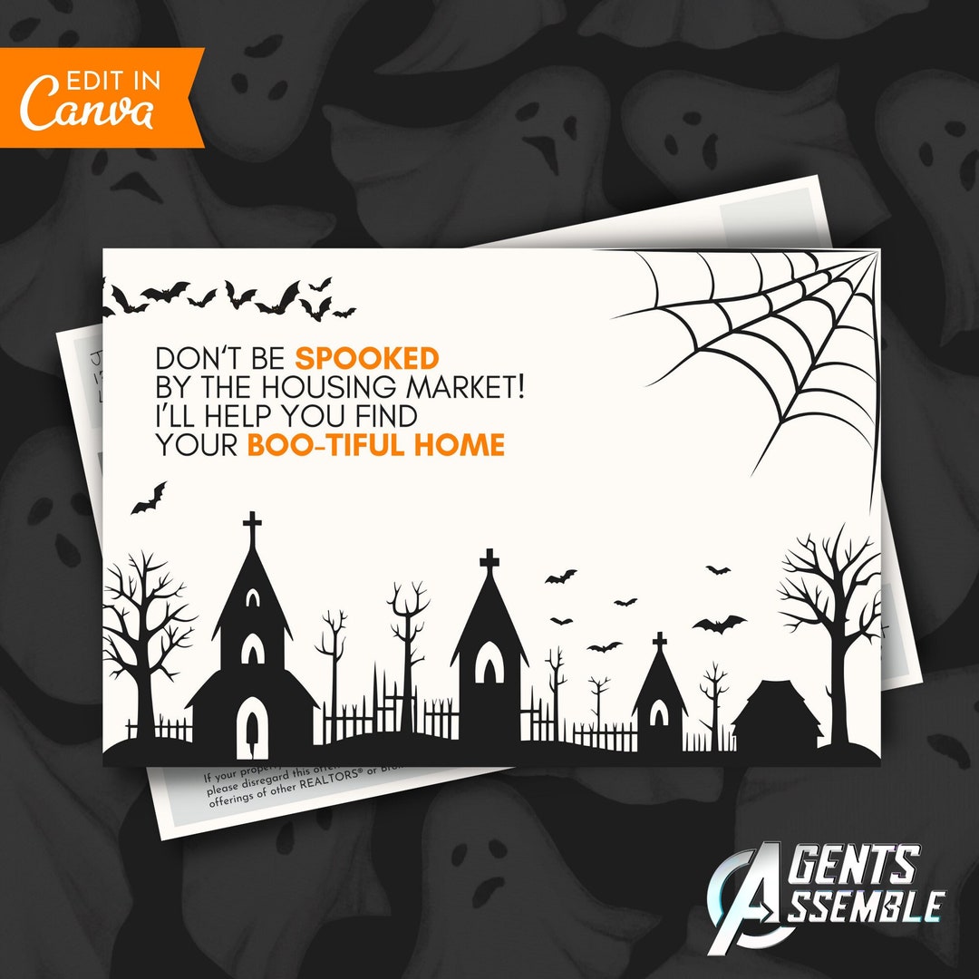 Halloween Real Estate Postcard Template: Realtor Marketing (canva ...