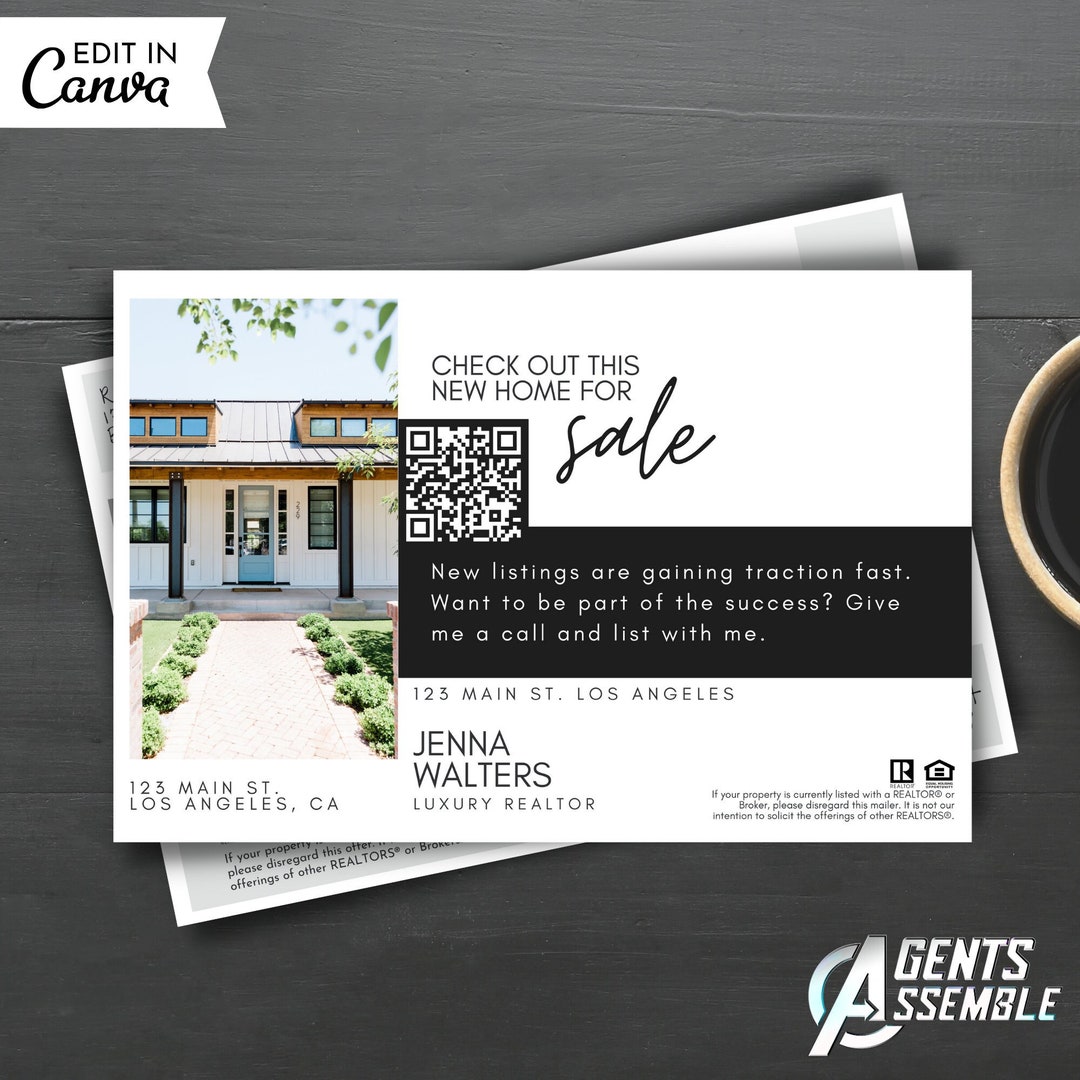 Realtor Just Listed Postcard Template Real Estate New Listing ...