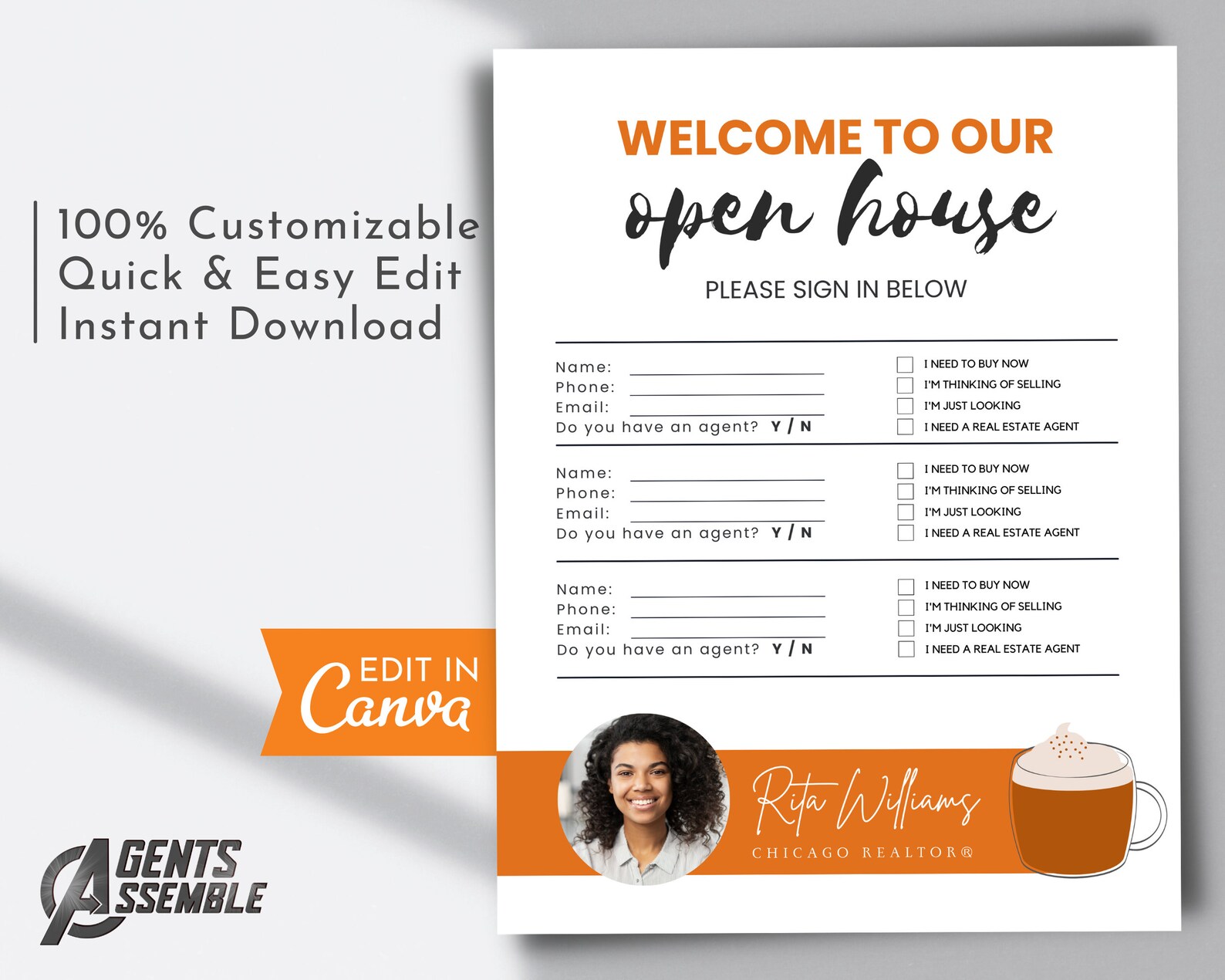 Real Estate Fall Open House Sign In Realtor Fall Marketing - Etsy