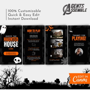 Halloween Real Estate Game: Haunted House Canva Template (instant ...