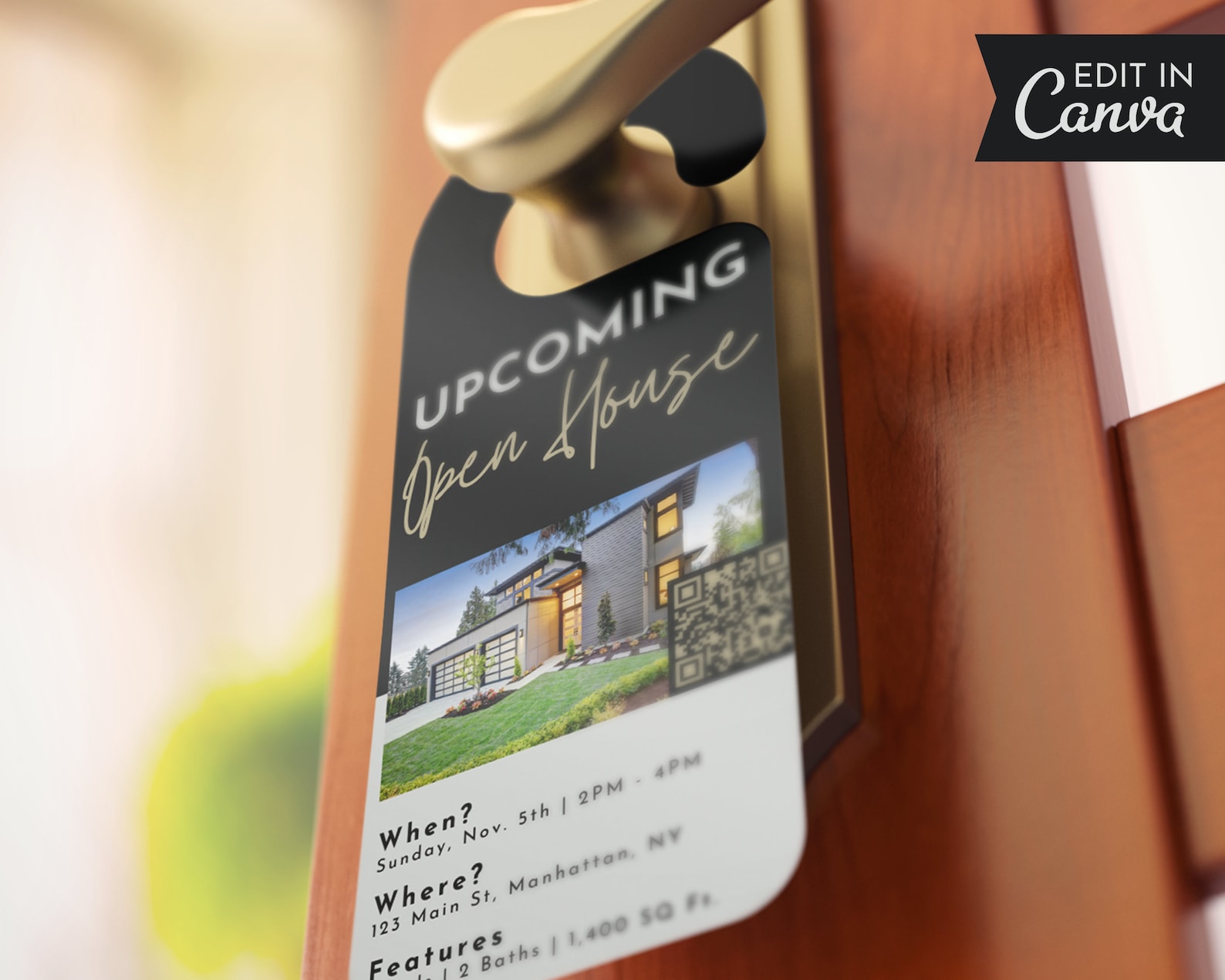 Open House Door Hanger Realtor Door Hanger Template Open - Etsy