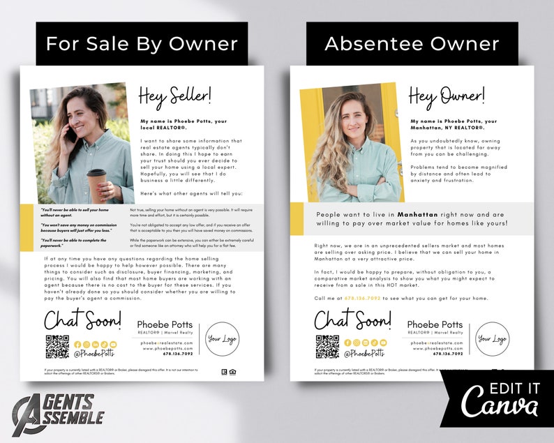 Real Estate Marketing Letter Templates Bundle Realtor Prospecting ...
