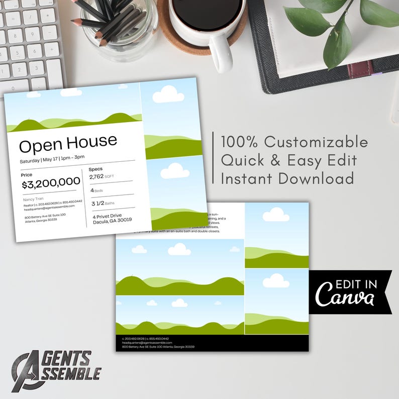 Editable Real Estate Open House Flyer: Modern Canva Template (QR Code ...