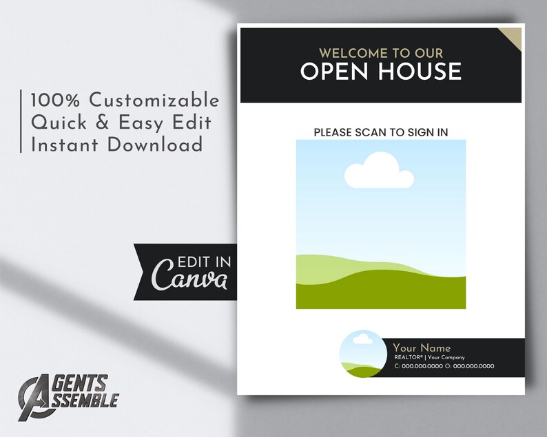 Open House Sign in Sheet W/ QR Code Realtor Open House Real - Etsy