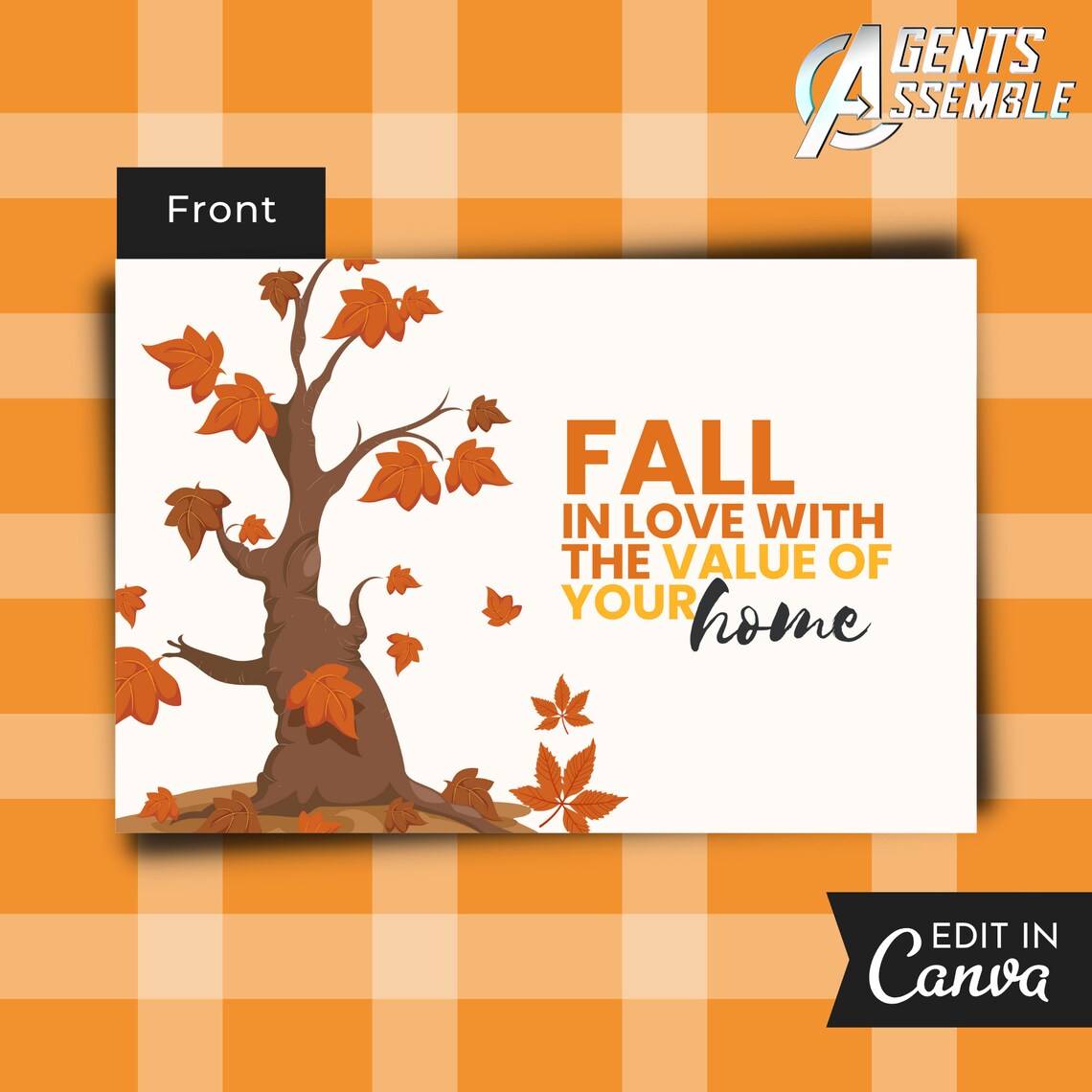 Fall Real Estate Postcard Template Autumn Home Value Mailer Realtor ...