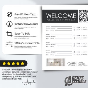 Real Estate Open House Sign in Bundle Open House Sign in Sheet Canva ...