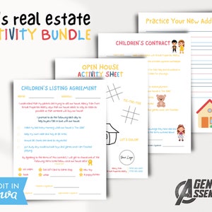 Kids Real Estate Activity Bundle Open House Coloring Pages Real Estate ...
