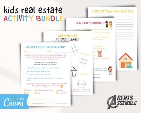 Kids Activity Bundle Kids Real Estate Children's Listing - Etsy