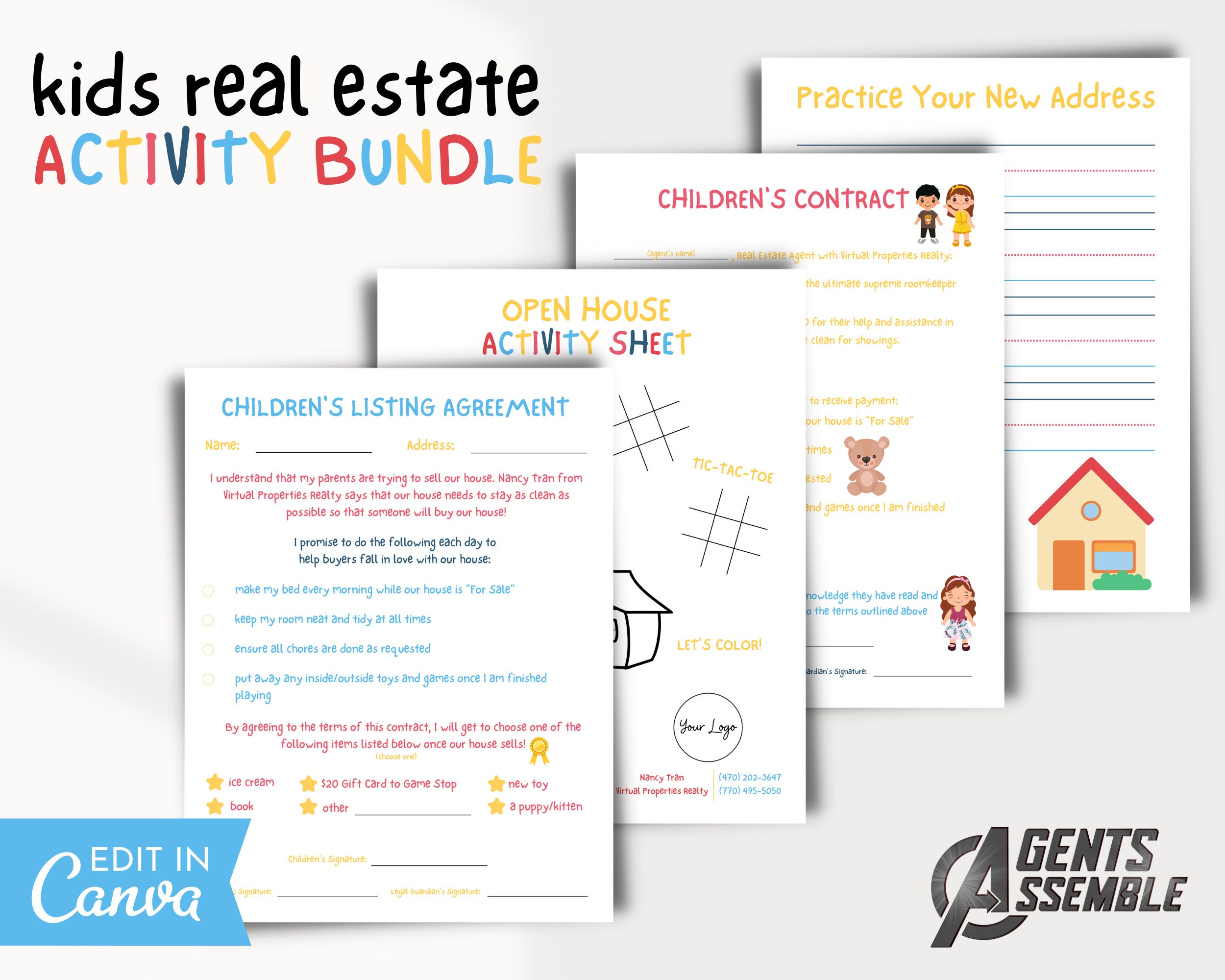 Kids Activity Bundle Kids Real Estate Children's Listing - Etsy