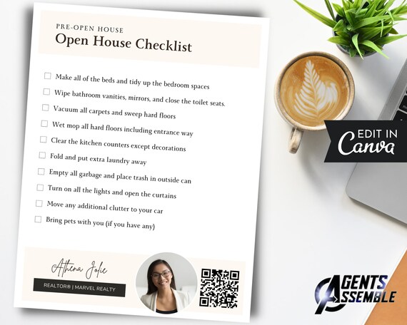 Open House Checklist Template Real Estate Open House - Etsy