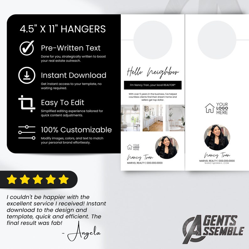Real Estate Door Hanger Templates: Realtor Marketing Bundle (canva ...