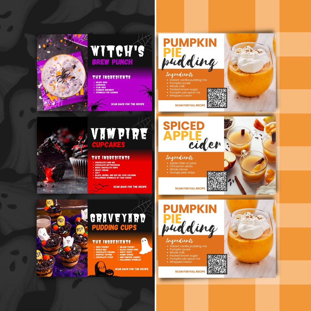 Realtor Halloween & Fall Recipe Postcards: Marketing Bundle (canva ...