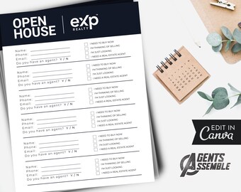 Exp Real Estate Sign in Sheet - Etsy