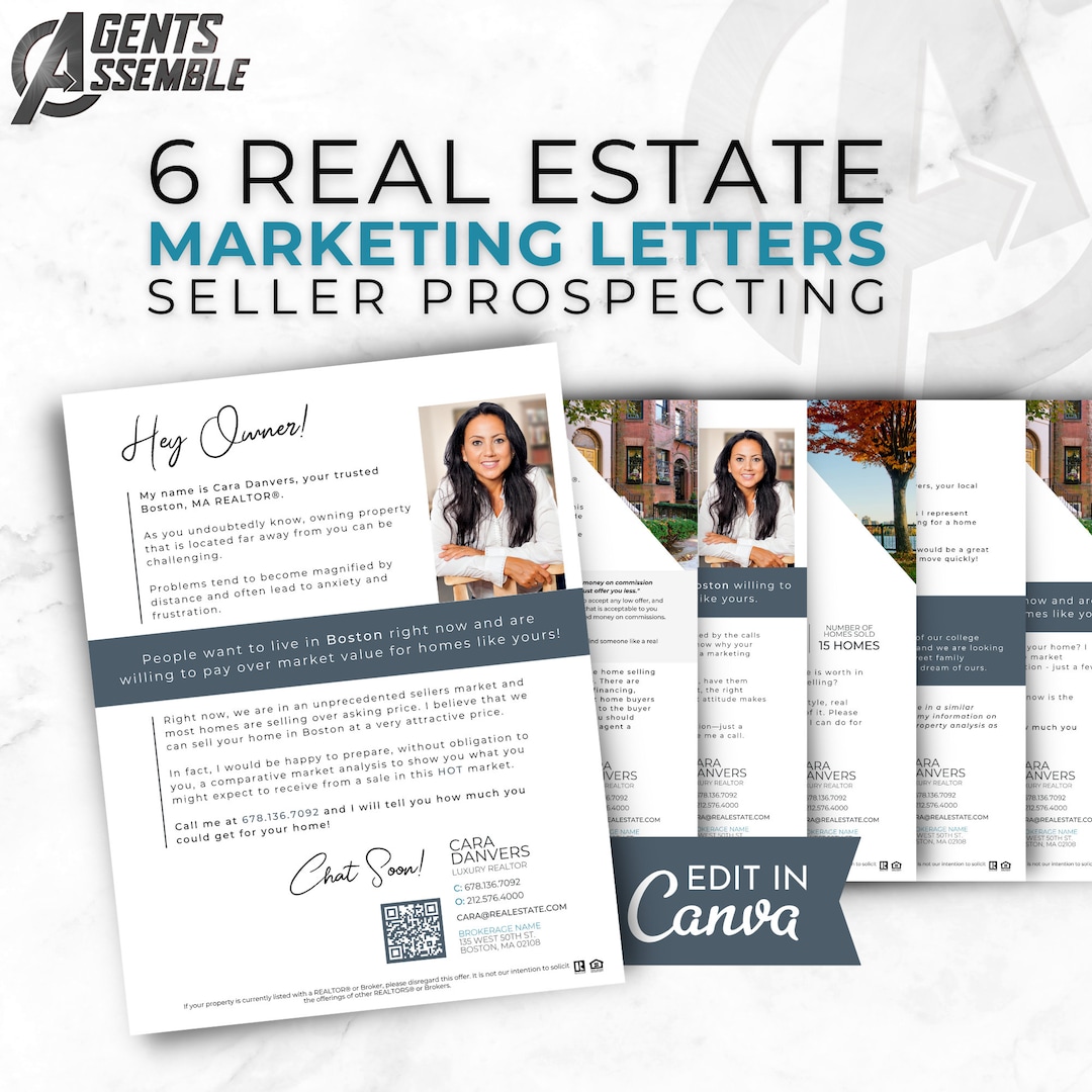 Real Estate Marketing Letters: Realtor Prospecting Templates (canva ...