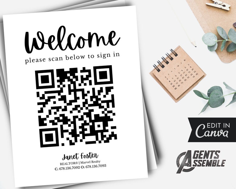 Touchless Open House Sign in Sheet Open House QR Code Sign - Etsy