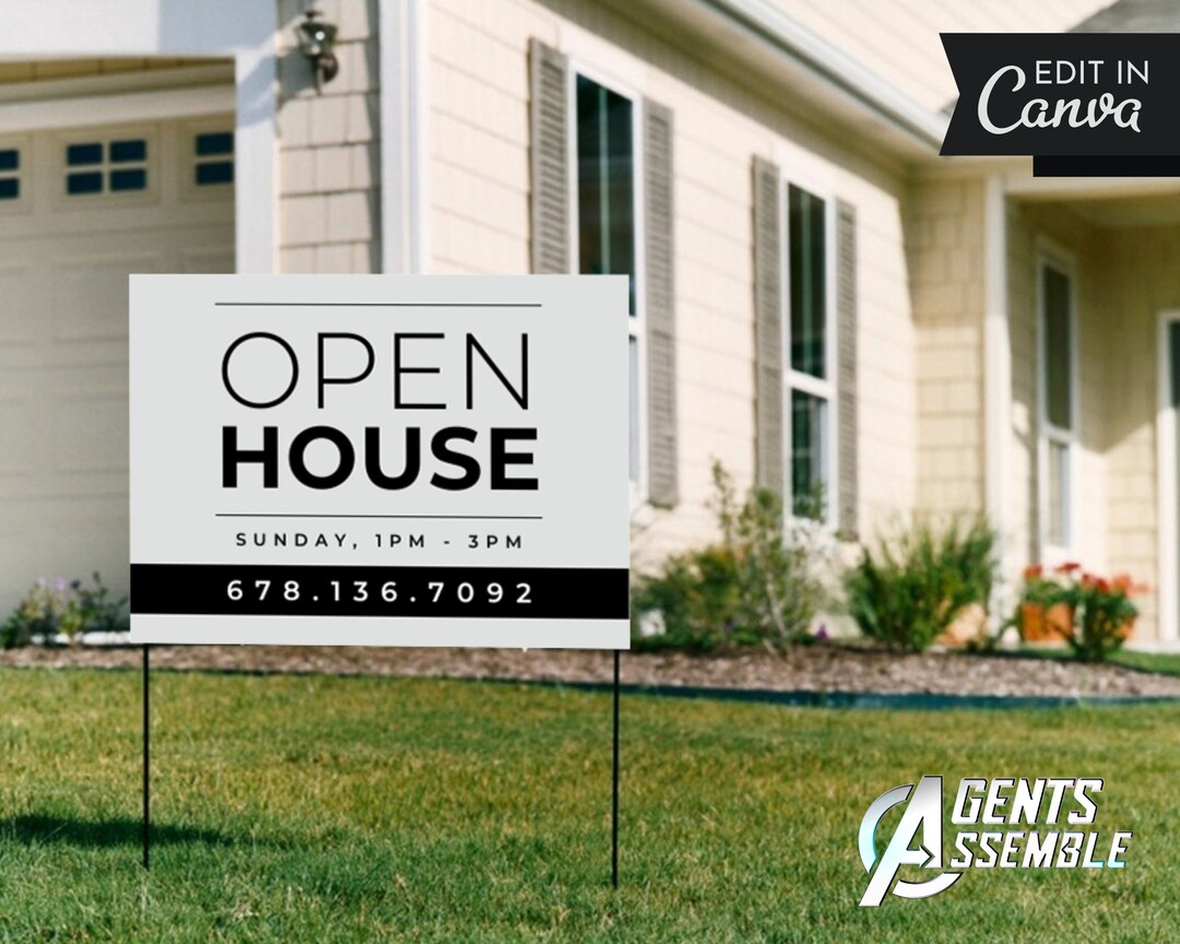 Open House Yard Sign V2, Real Estate Template, Open House Sign, Real ...