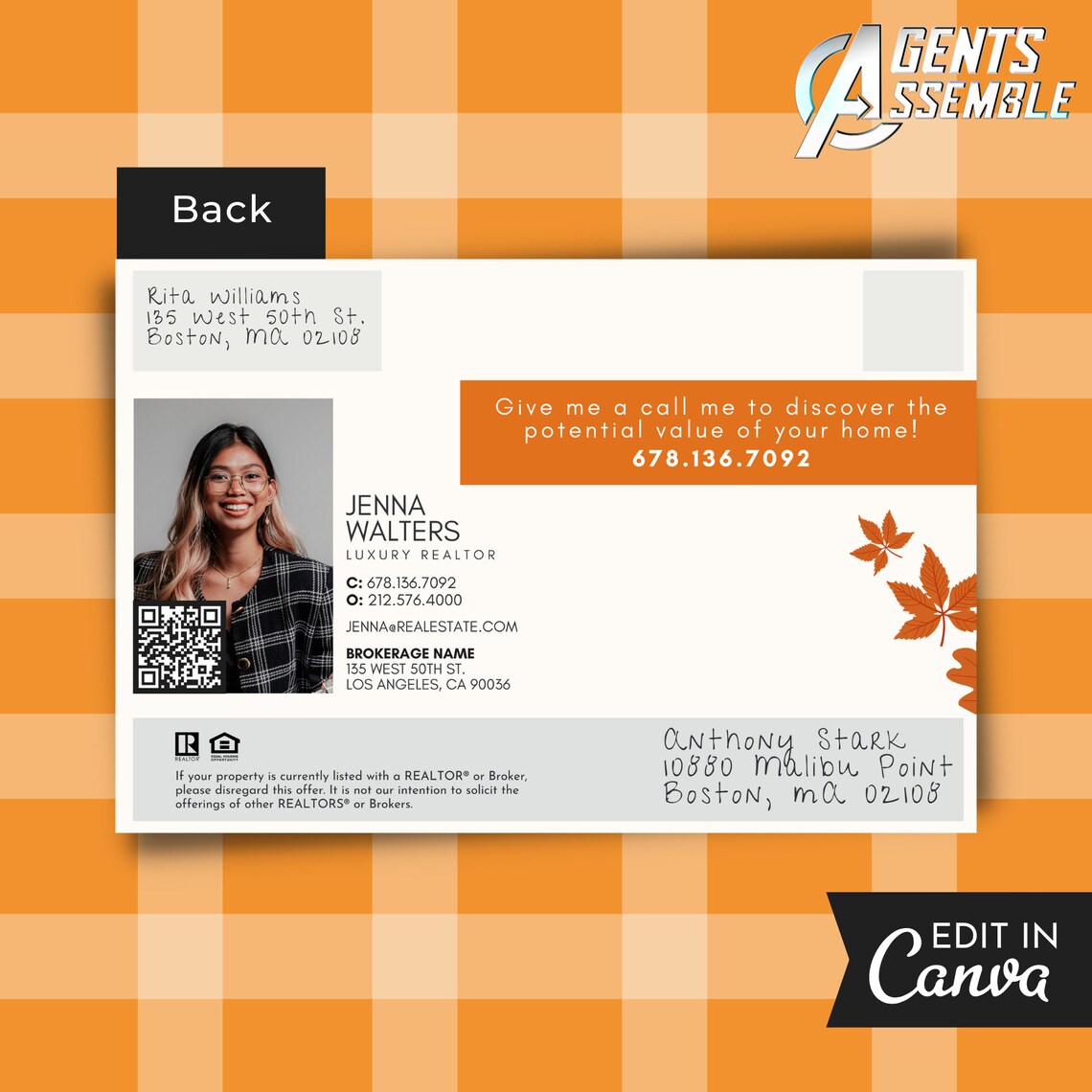 Fall Real Estate Postcard Template Autumn Home Value Mailer Realtor ...