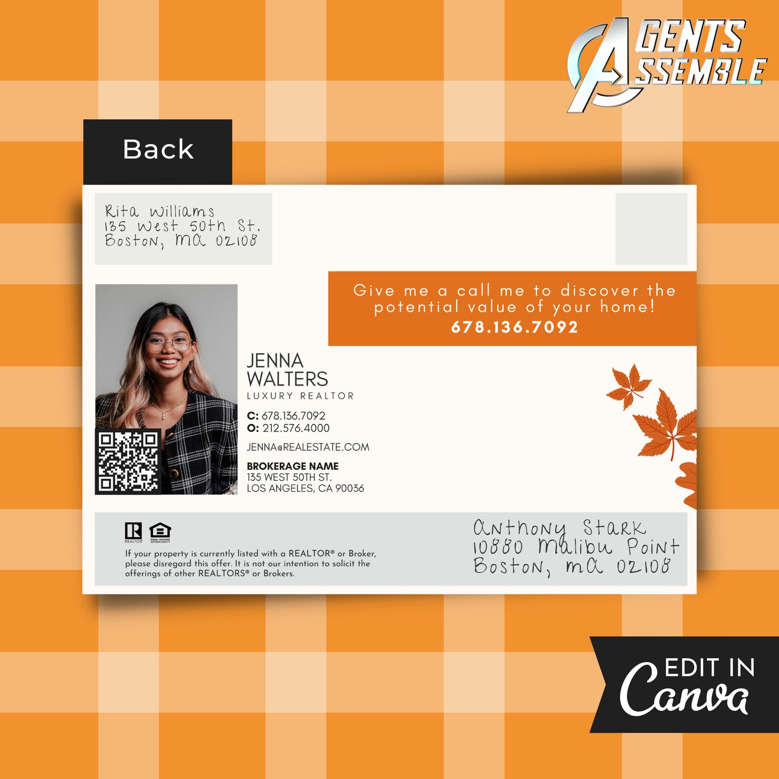 Fall Real Estate Postcard Template Autumn Home Value Mailer Realtor ...
