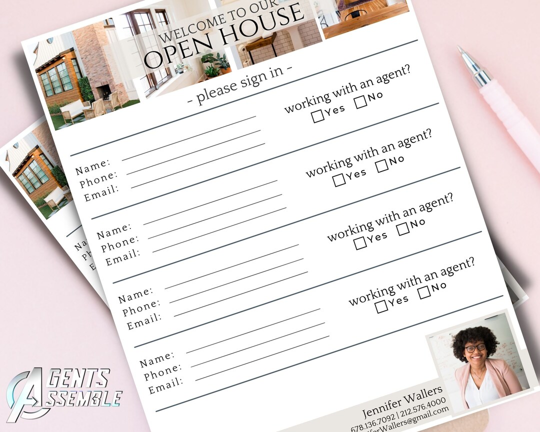 Printable Open House Sign in Sheet, Editable Real Estate Template ...