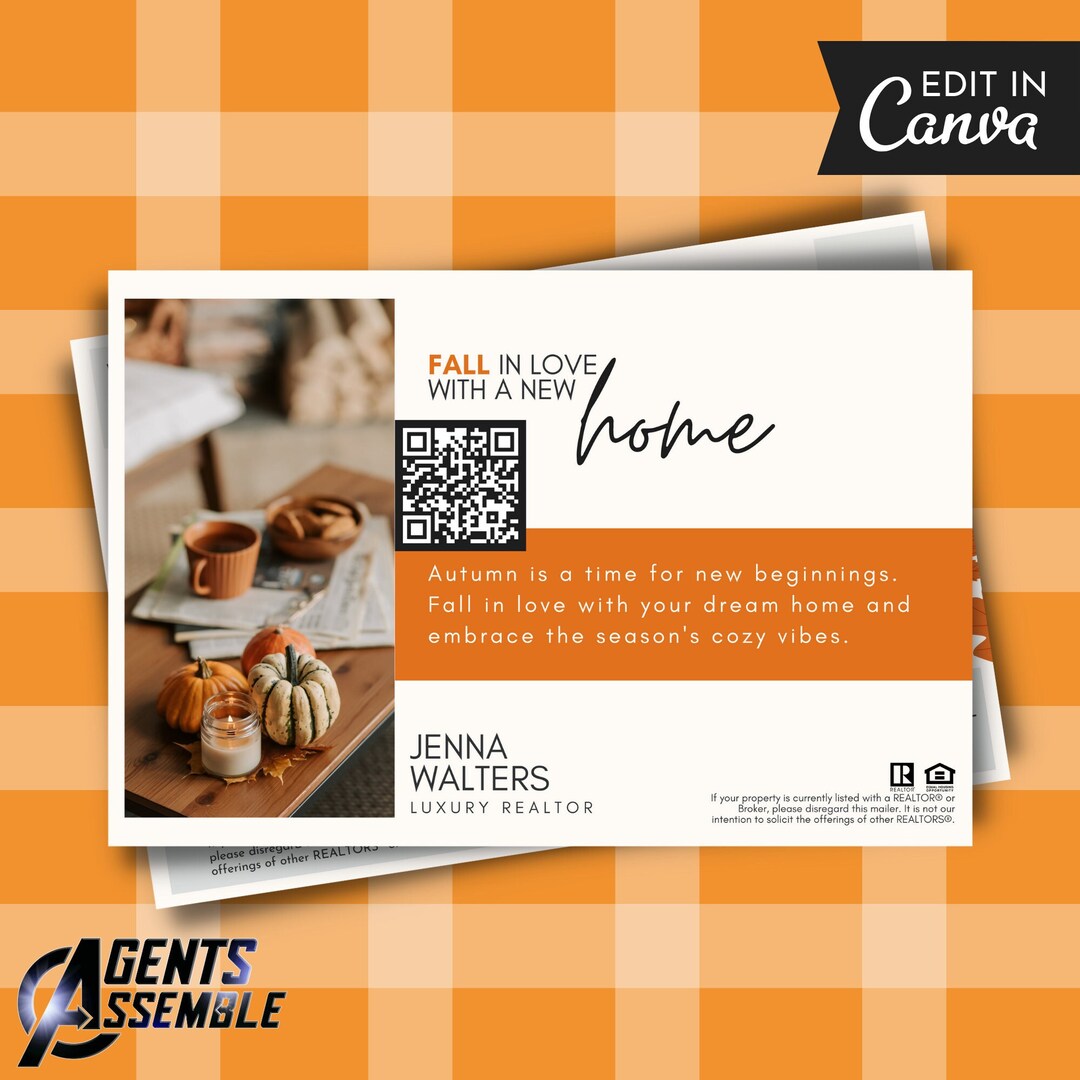 Fall Real Estate Postcard for Realtors: Attract New Home Buyer Leads ...