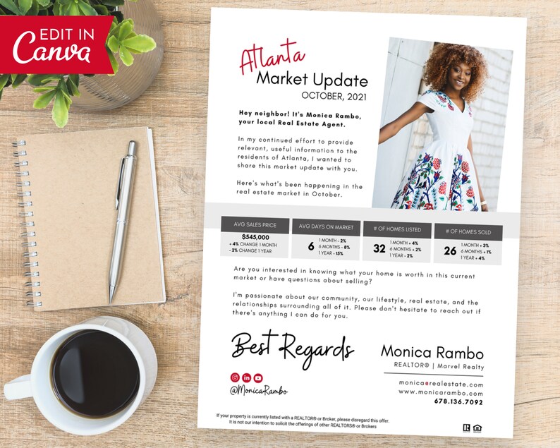 Real Estate Market Update Letter Realtor Flyer Template - Etsy