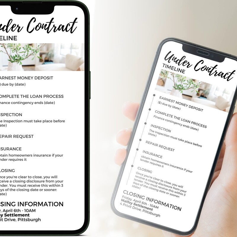 Under Contract Template - Etsy