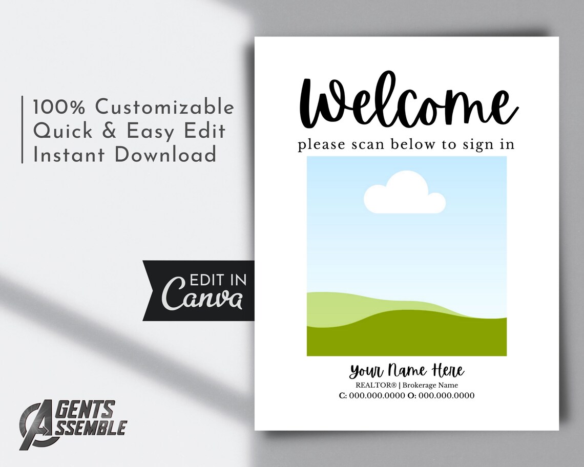 Touchless Open House Sign in Sheet Open House QR Code Sign - Etsy