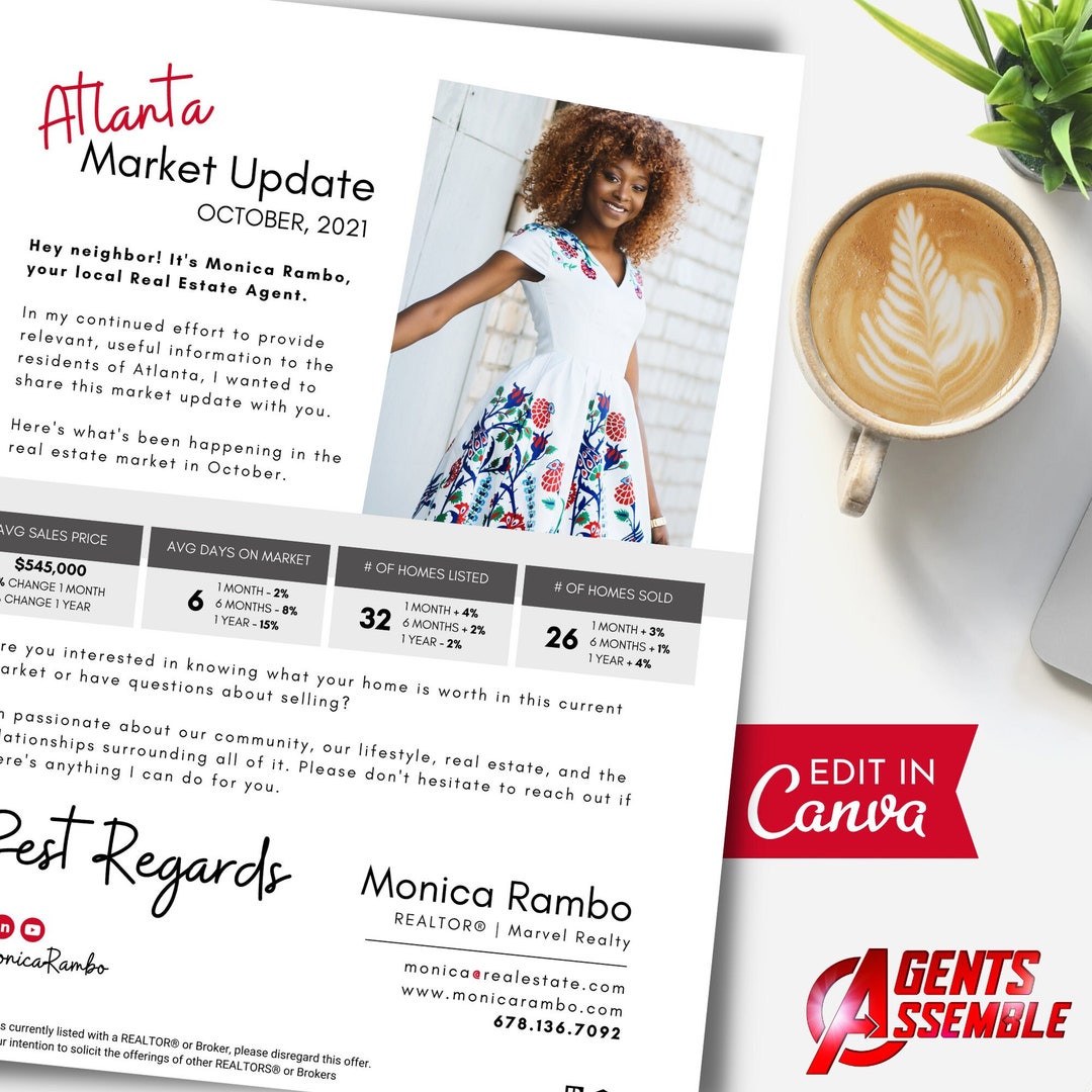 Real Estate Market Update Letter, Realtor Flyer Template, Local Market ...