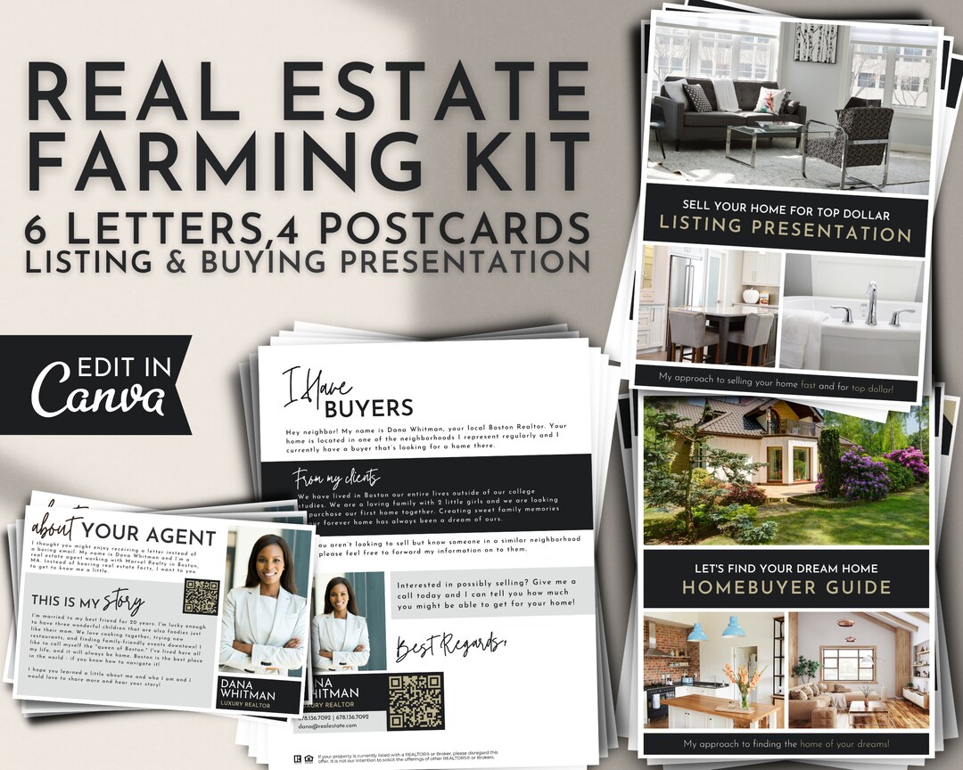 Realtor Marketing Bundle: Letters, Postcards, Presentations (instant ...