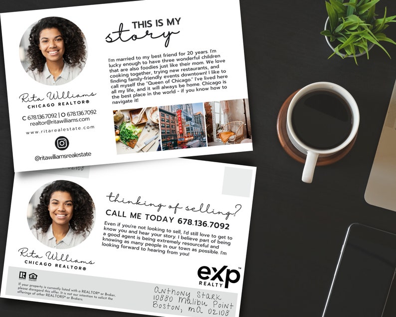 Real Estate Postcard Agent Introduction Card Real Estate Marketing ...