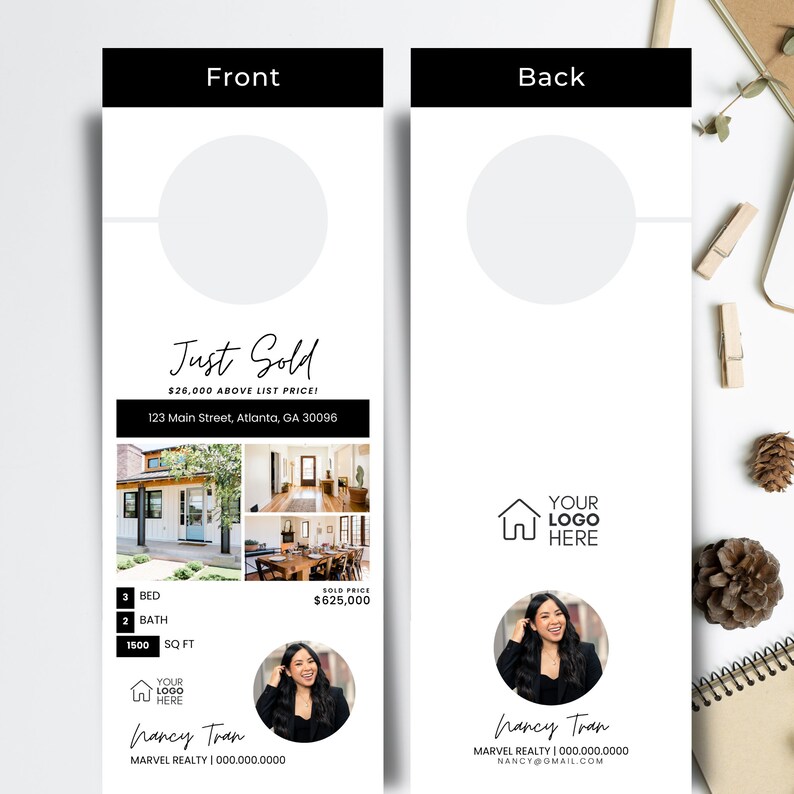 Real Estate Door Hanger Templates: Realtor Marketing Bundle (canva ...