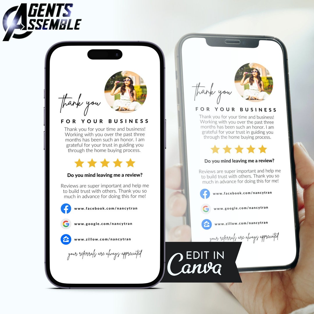 Real Estate Review Request Template: Textable Realtor Referral (canva ...