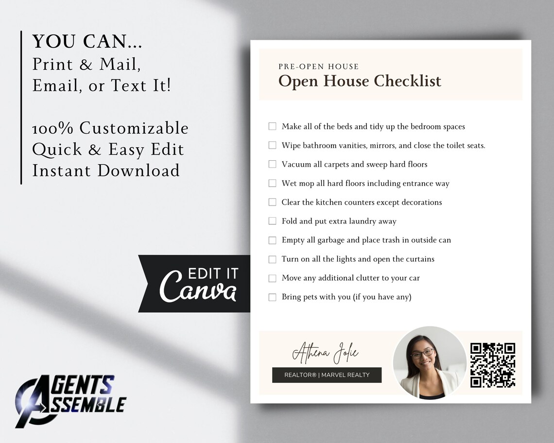 Open House Checklist Template Real Estate Open House - Etsy