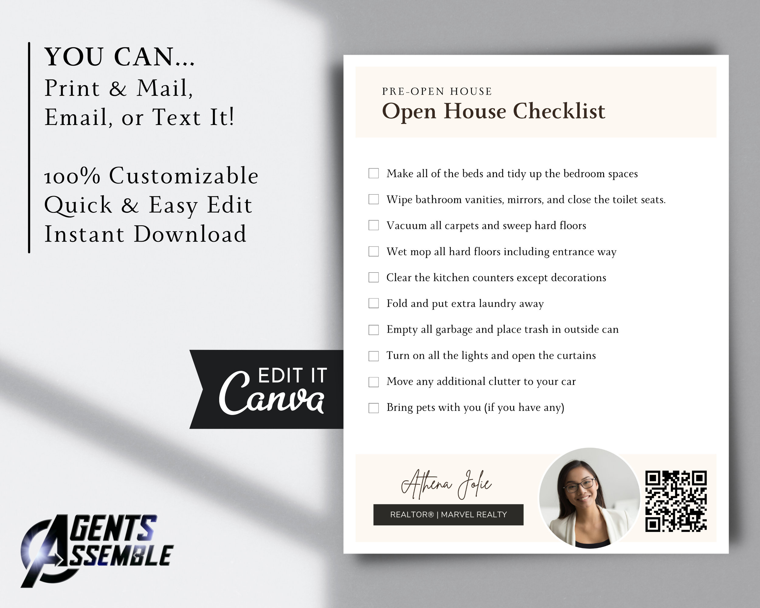 Open House Checklist Template Real Estate Open House - Etsy
