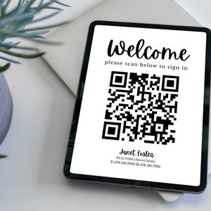 Touchless Open House Sign in Sheet, Open House QR Code Sign, Real ...