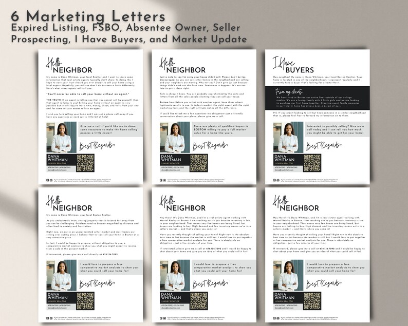 Realtor Marketing Bundle: Letters, Postcards, Presentations (instant ...