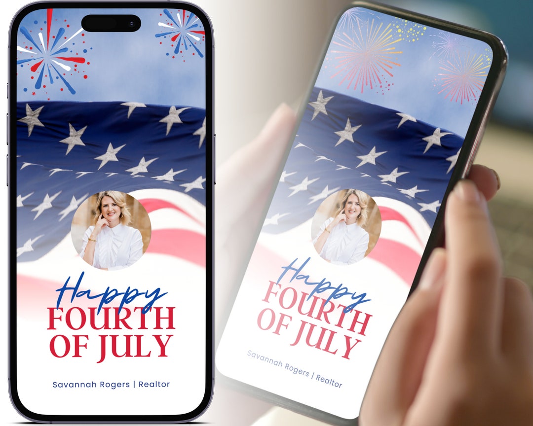 Happy 4th of July Textable Card, Real Estate Agent Marketing, Real ...